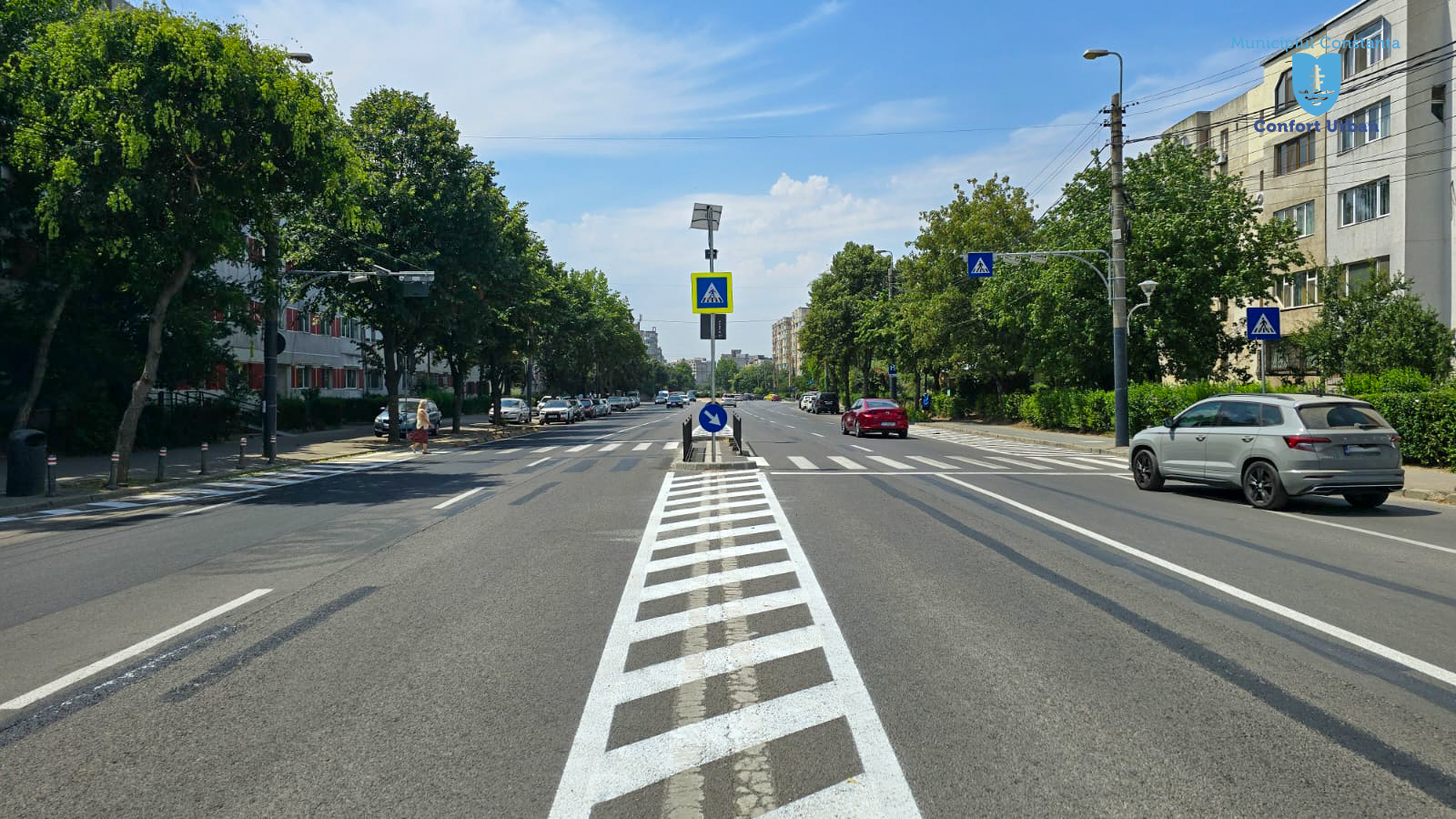 O nouă trecere de pietoni prevăzută cu scuar a fost înființată pe Str ...